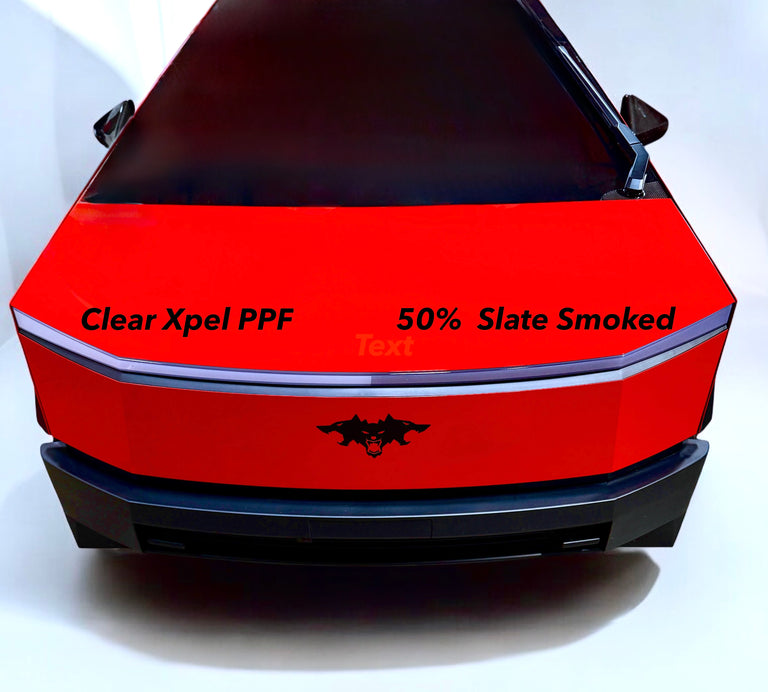 Cybertruck Front Lightbar & Headlight Protection Xpel Film (3 Piece ...