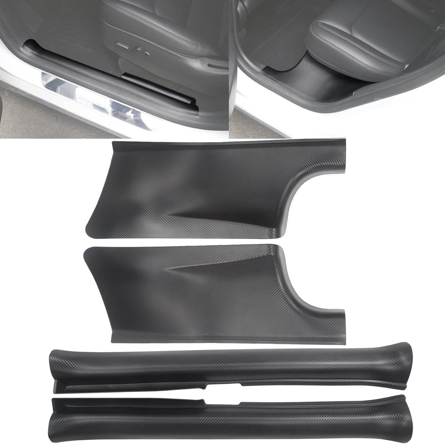 2021-2025 | Model Y 3D Carbon Inner Door Sill (4 Pieces) - Front & Rea ...