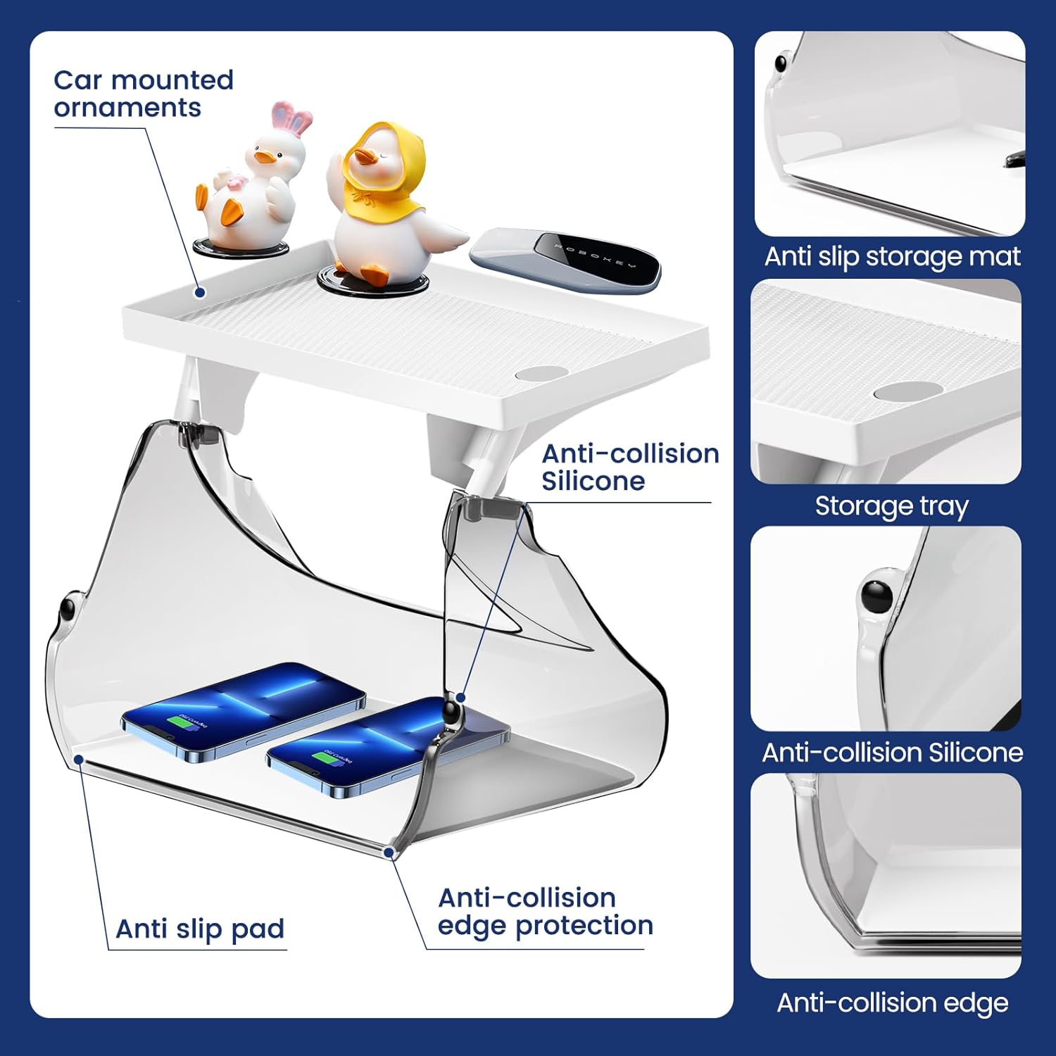 2024+ | Model 3 Display Mount Dual Organizing Shelves & Tissue Box ...