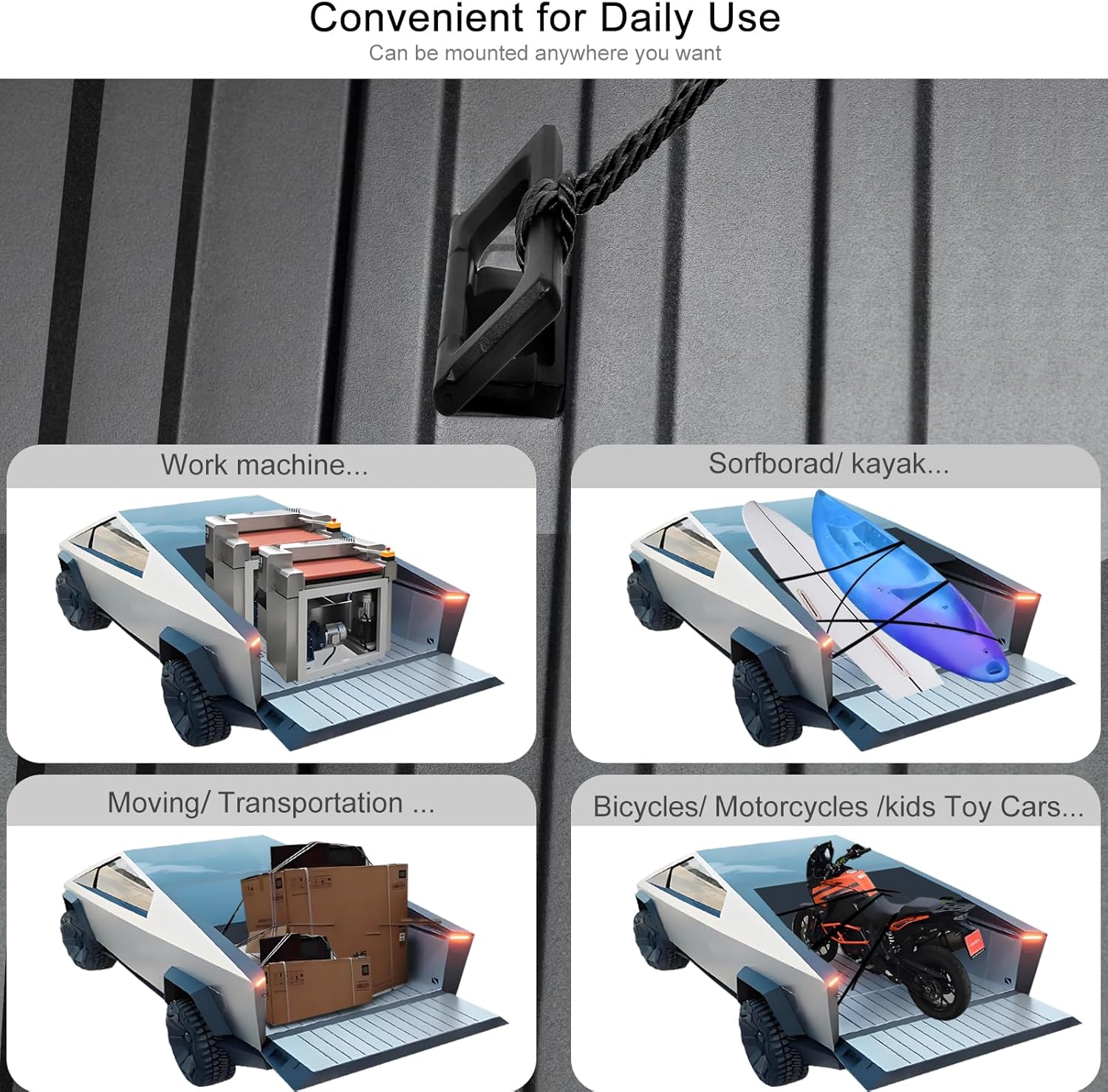 Cybertruck Bed D-Rings Multi-Function - Aluminum – RPM TESLA ...