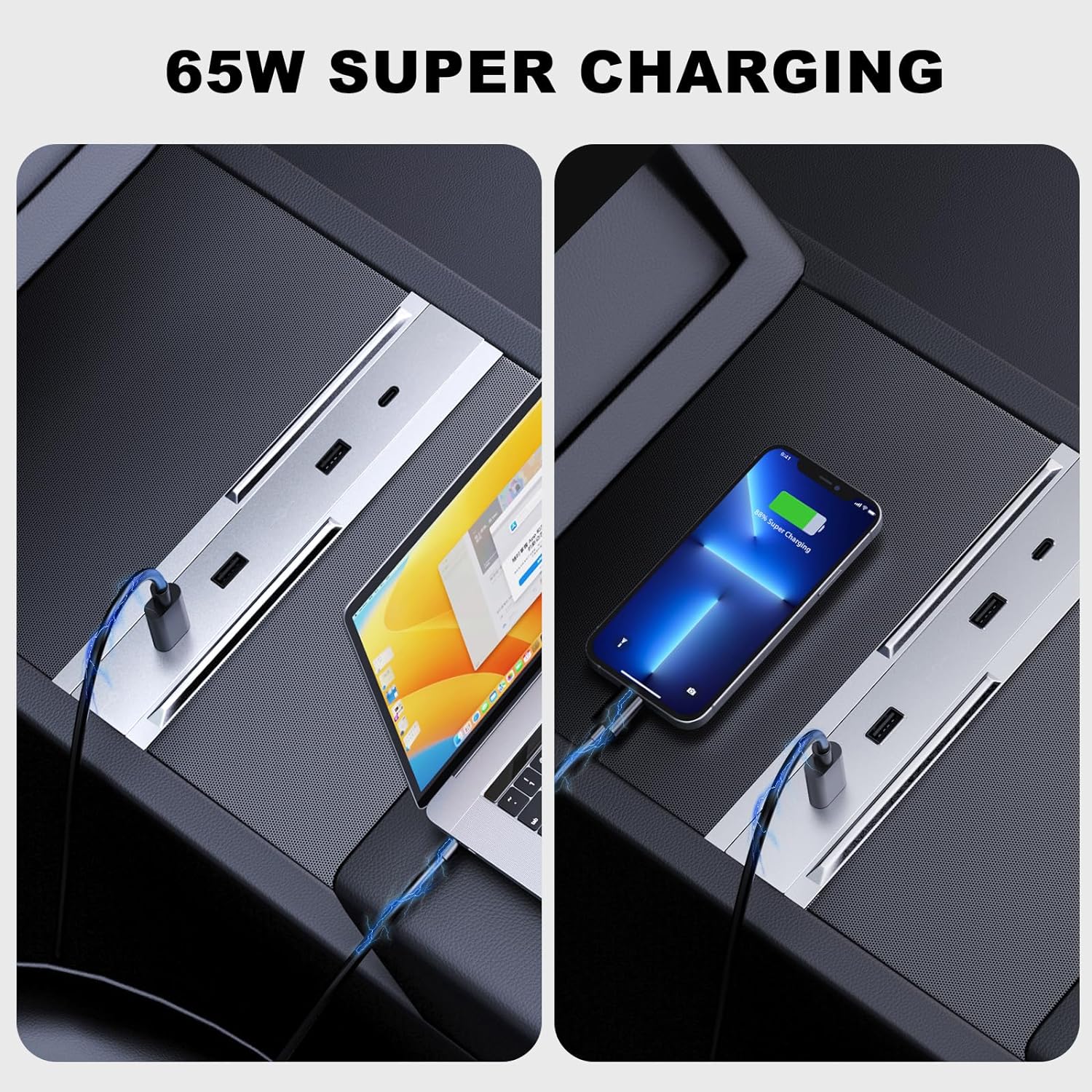 2024+ | Model 3 Highland Refreshed Center Console USB A+C 4 Port Hub A ...