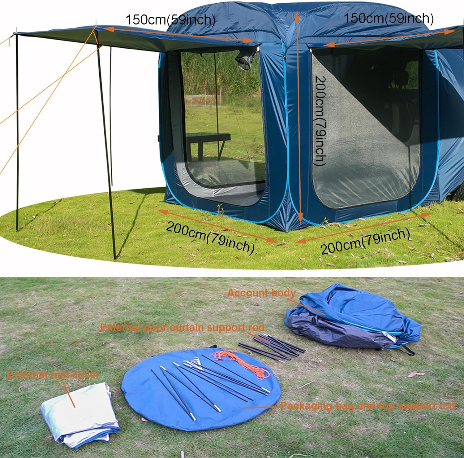 Model S3XY & CT Tesla Camping Tent - Blue – RPM TESLA Aftermarket ...