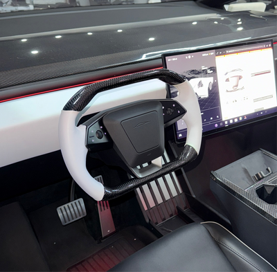 Cybertruck Heated Squircle Steering Wheel – OEM Carbon & Leather – RPM ...