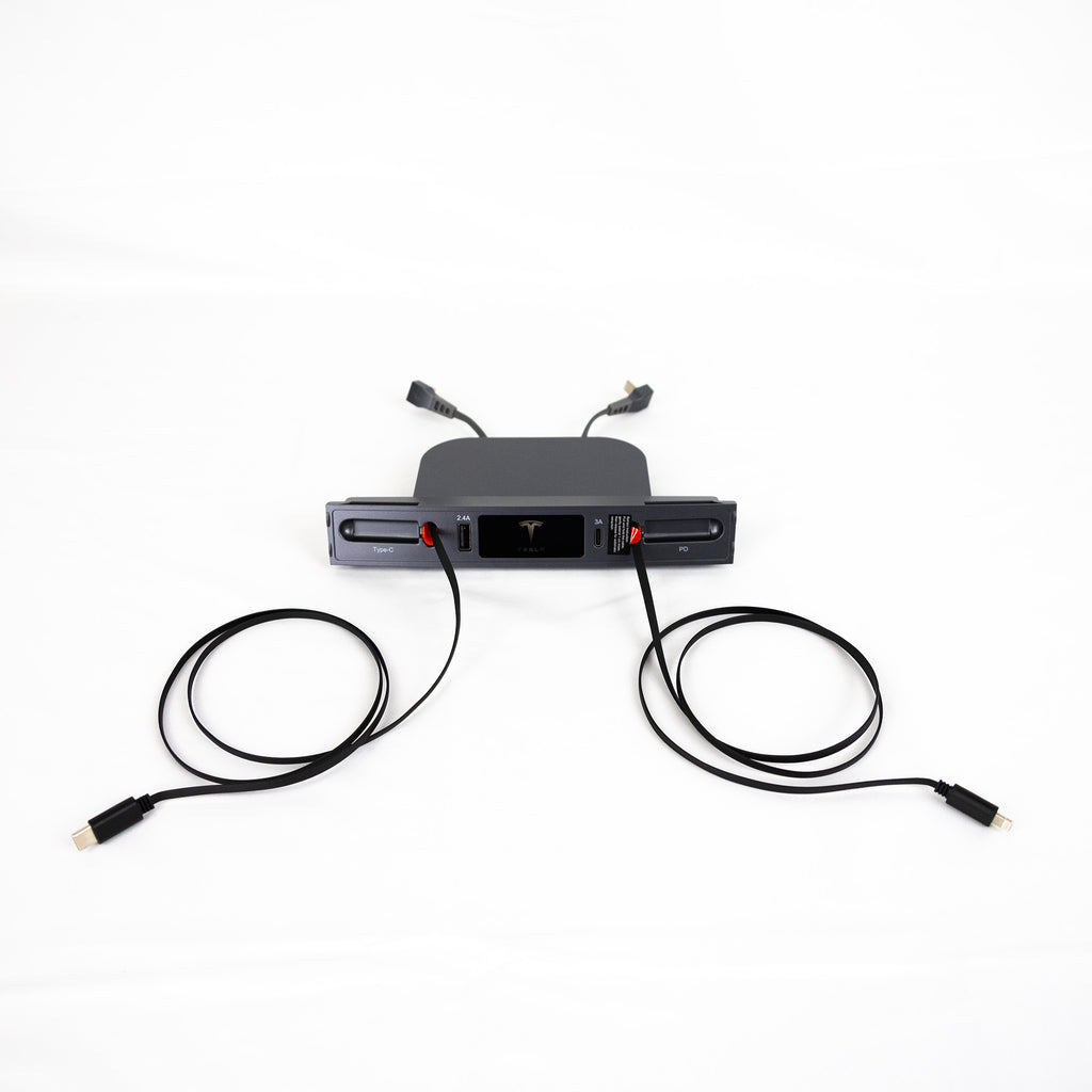 Model 3 & Y Center Console Docking Hub Charger with Retractable Chargi ...