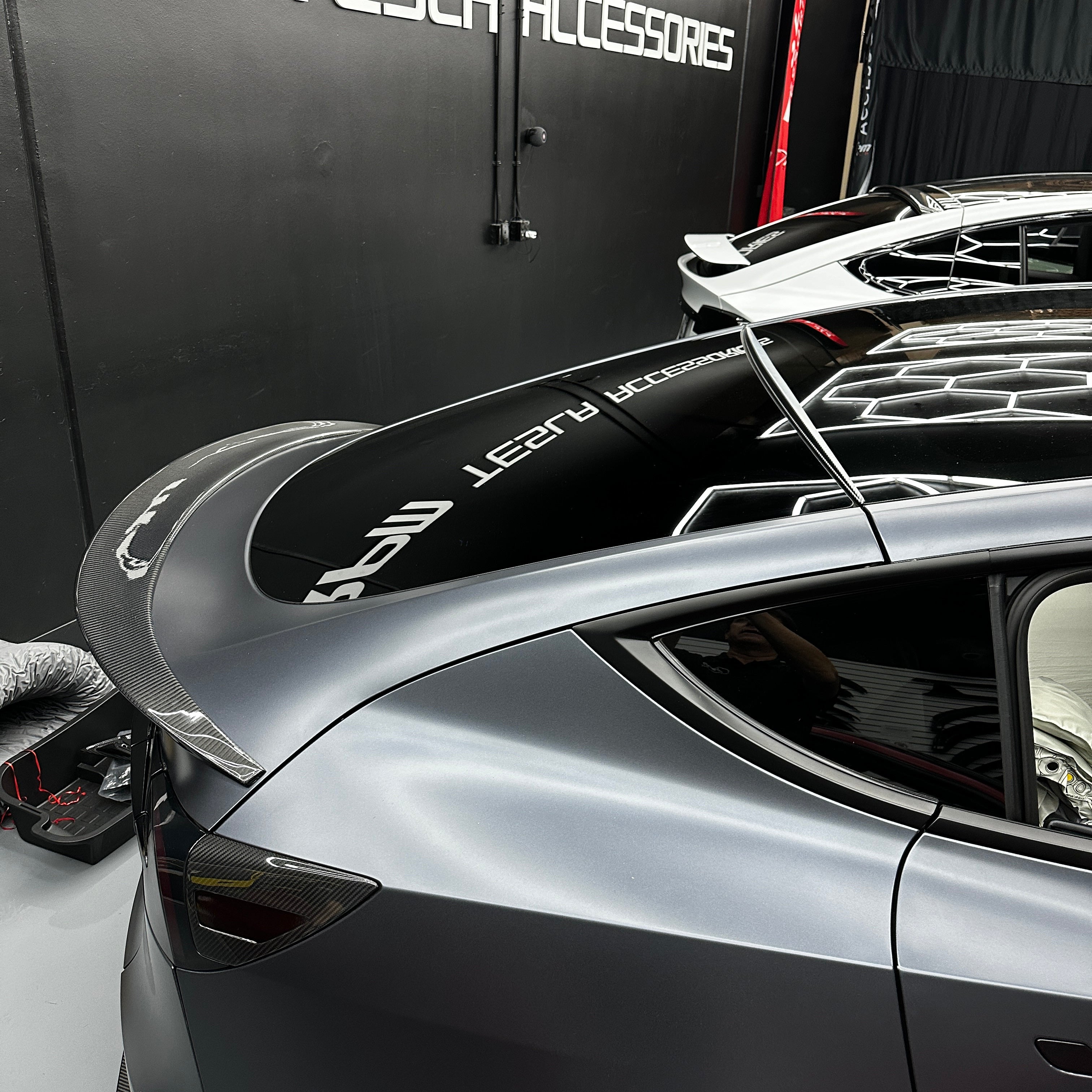 2020+ | Model Y Trunk Rain Deflector - Hydro Carbon Fiber Coated – RPM ...