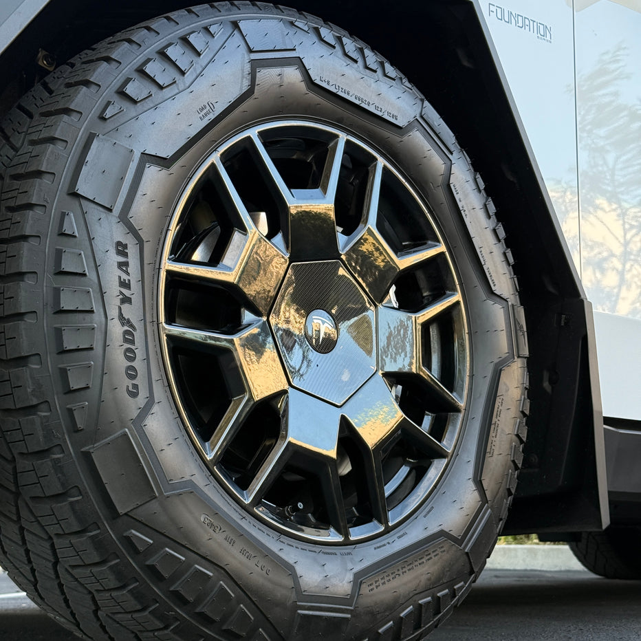 Cybertruck Carbon Fiber Center Wheel Heptagon Hub & Lug Nut Covers - R ...