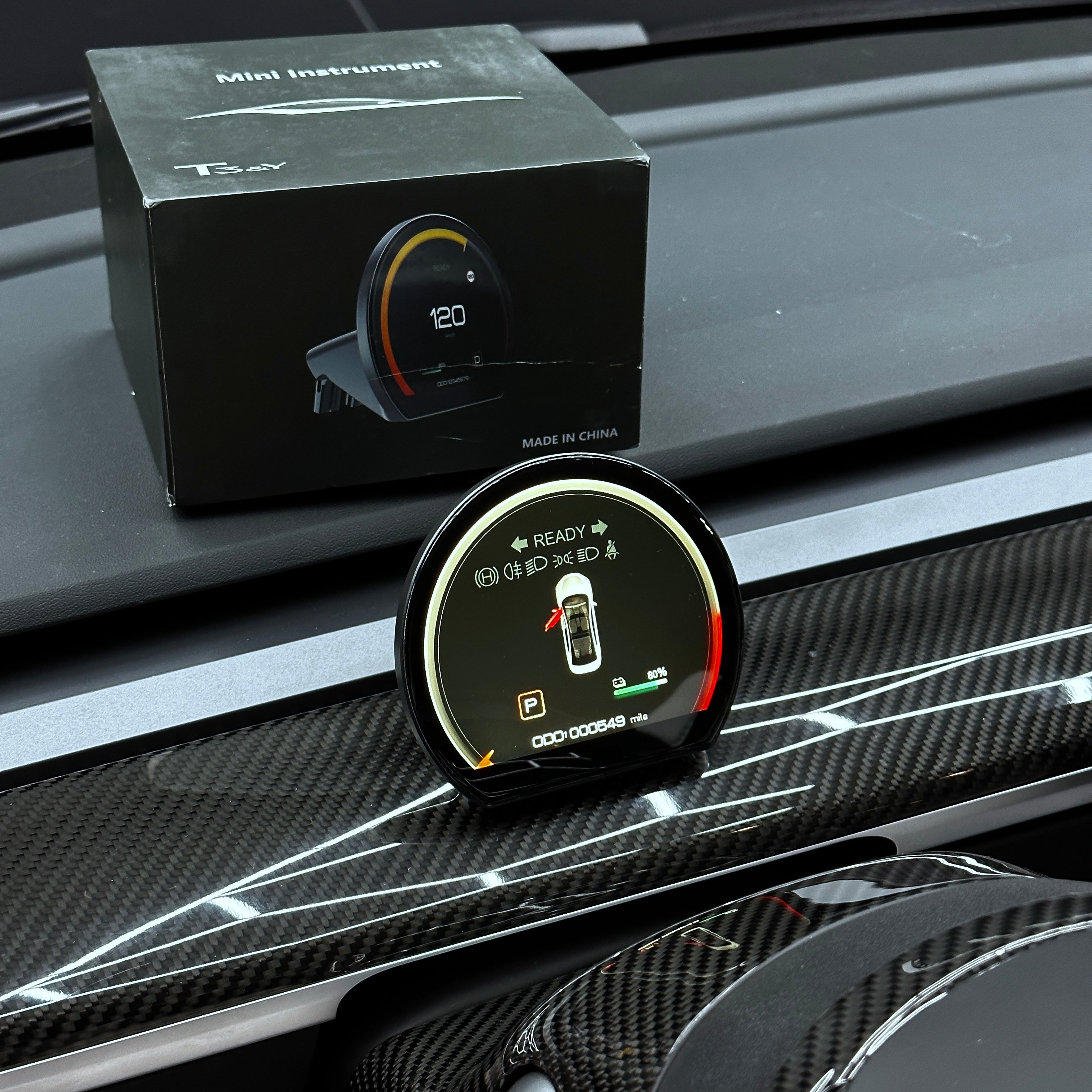 2017-2023 | Model 3 & Y Dashboard Round Cluster Display - Mini Style ...