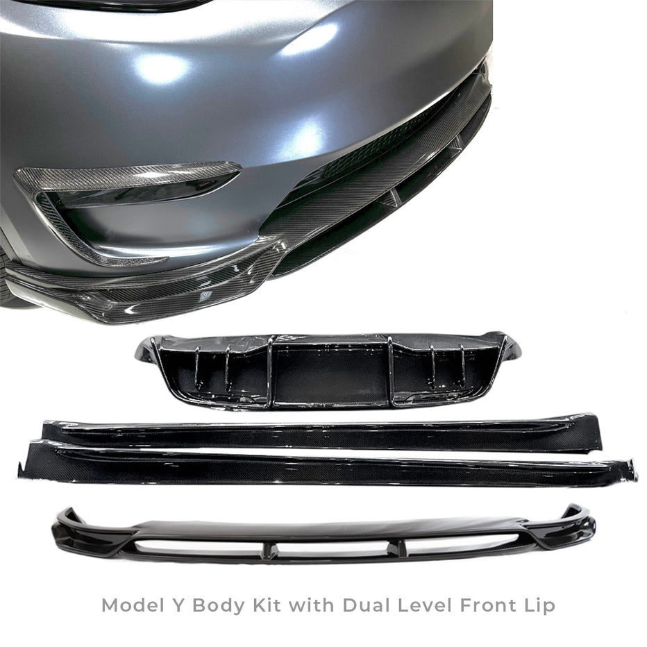 2020-2025 | Model Y Full Body Kit - Real Dry Molded Carbon Fiber (4 Pi ...