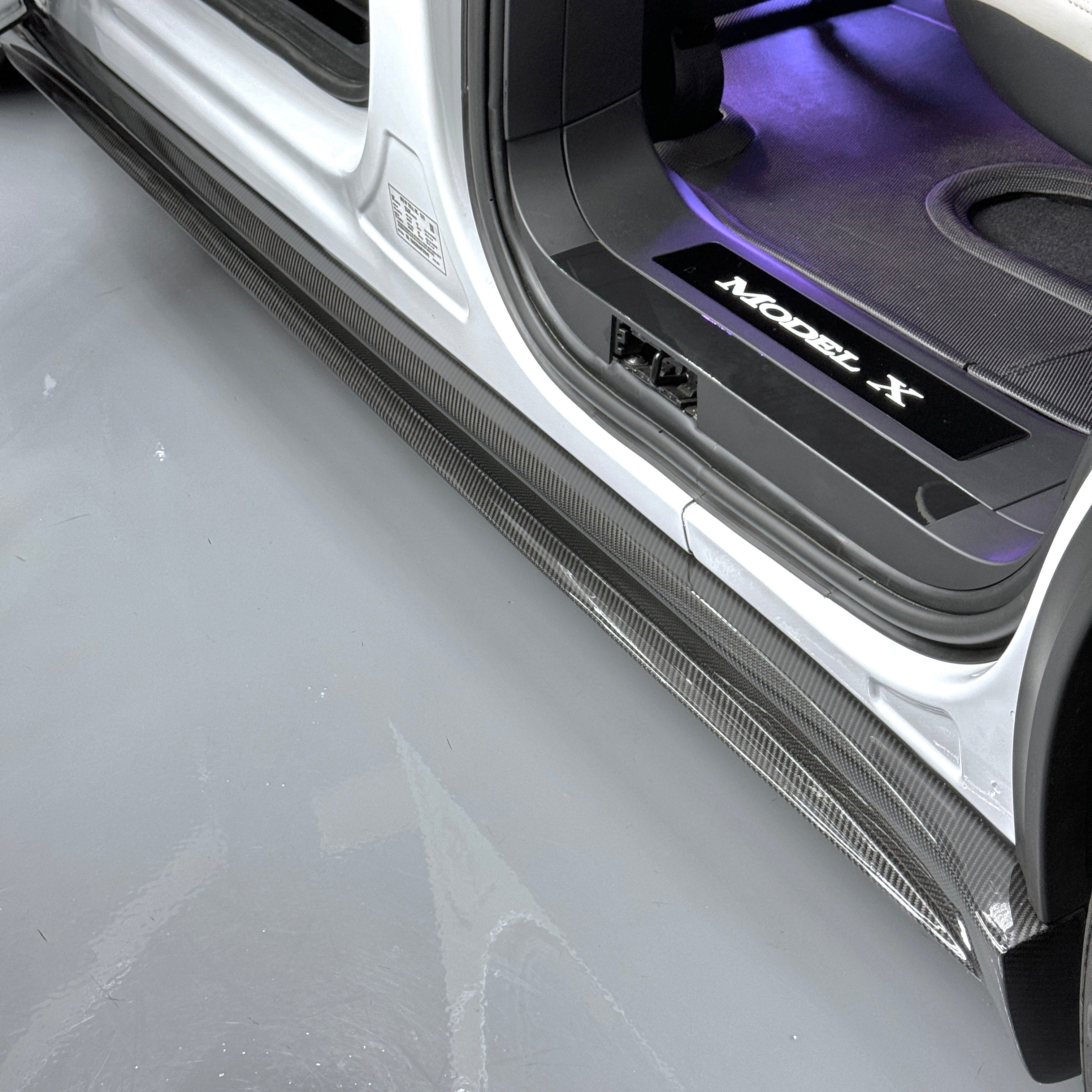 2016+ | Model X Colossal Side Skirt Overlays (1 Pair) - Real Dry Molde ...