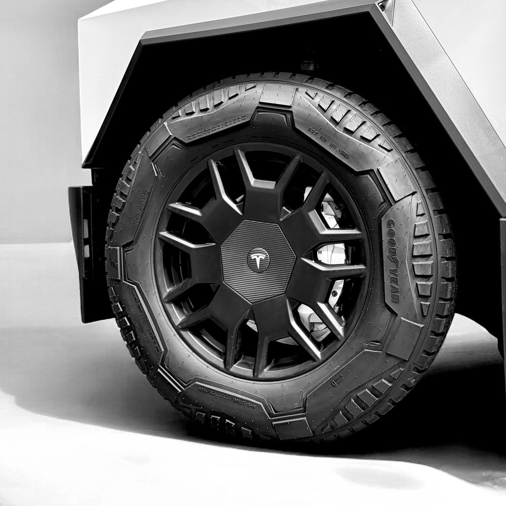 Cybertruck Carbon Fiber Center Wheel Heptagon Hub & Lug Nut Covers - R ...