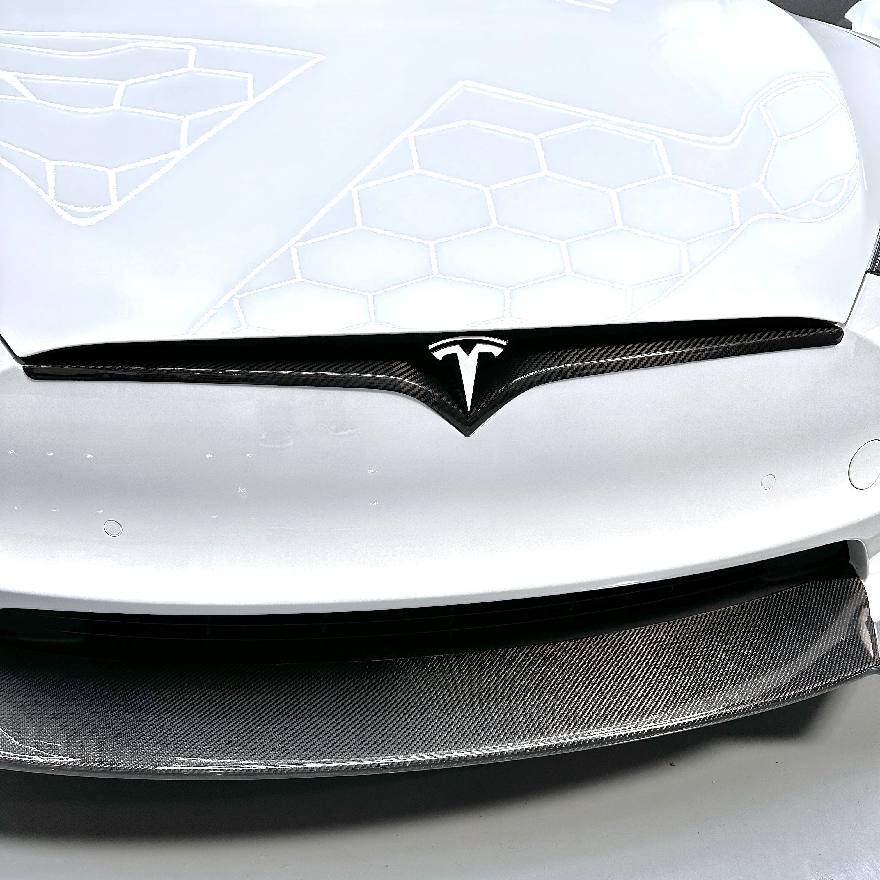 2021-2025 | Model S Refreshed Front End Inlay - Real Molded Carbon Fib ...