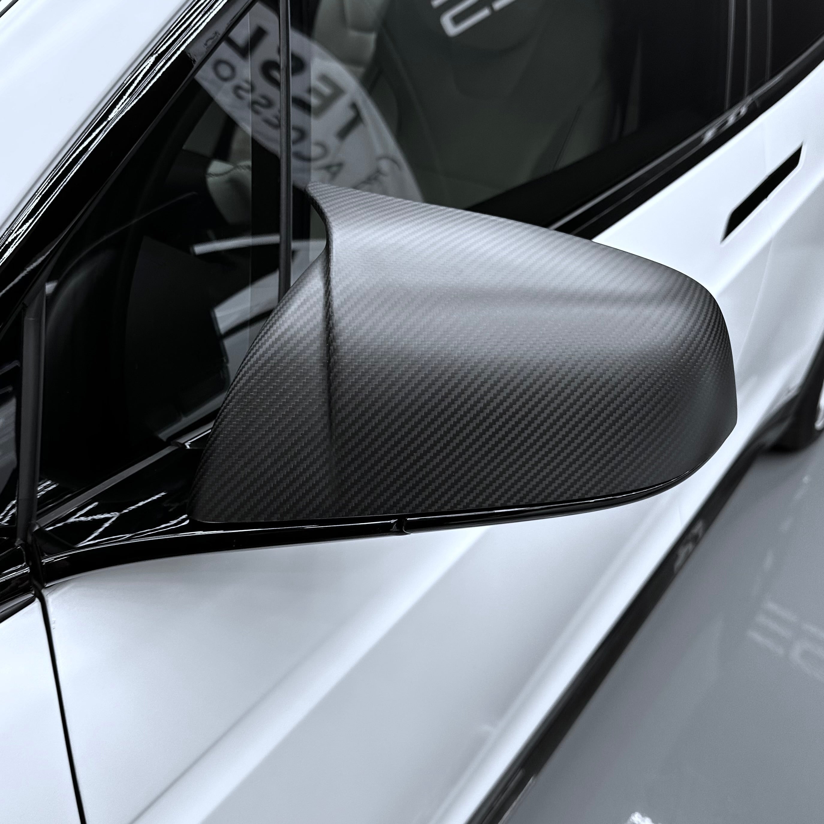 Model X GT Style Side View Mirror Cap Overlays (1 Pair) - Real Molded ...