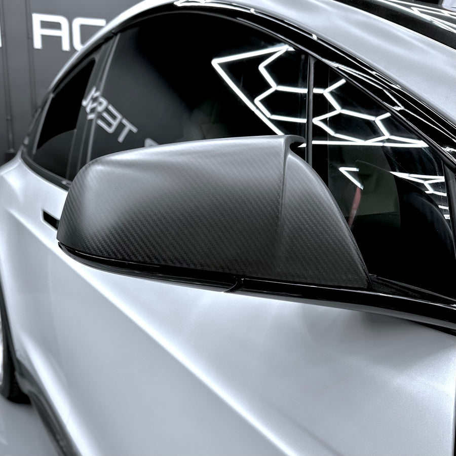 Model X GT Style Side View Mirror Cap Overlays (1 Pair) - Real Molded ...