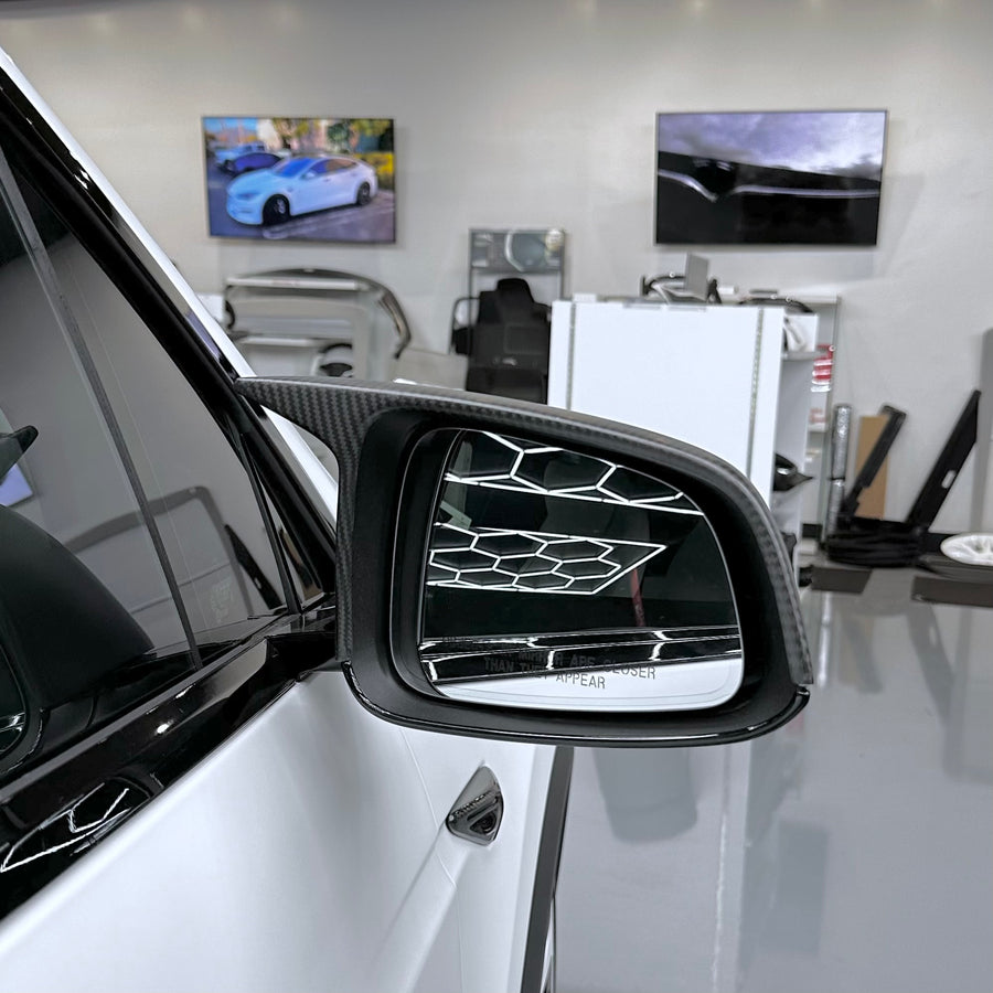 Model X GT Style Side View Mirror Cap Overlays (1 Pair) - Real Molded ...