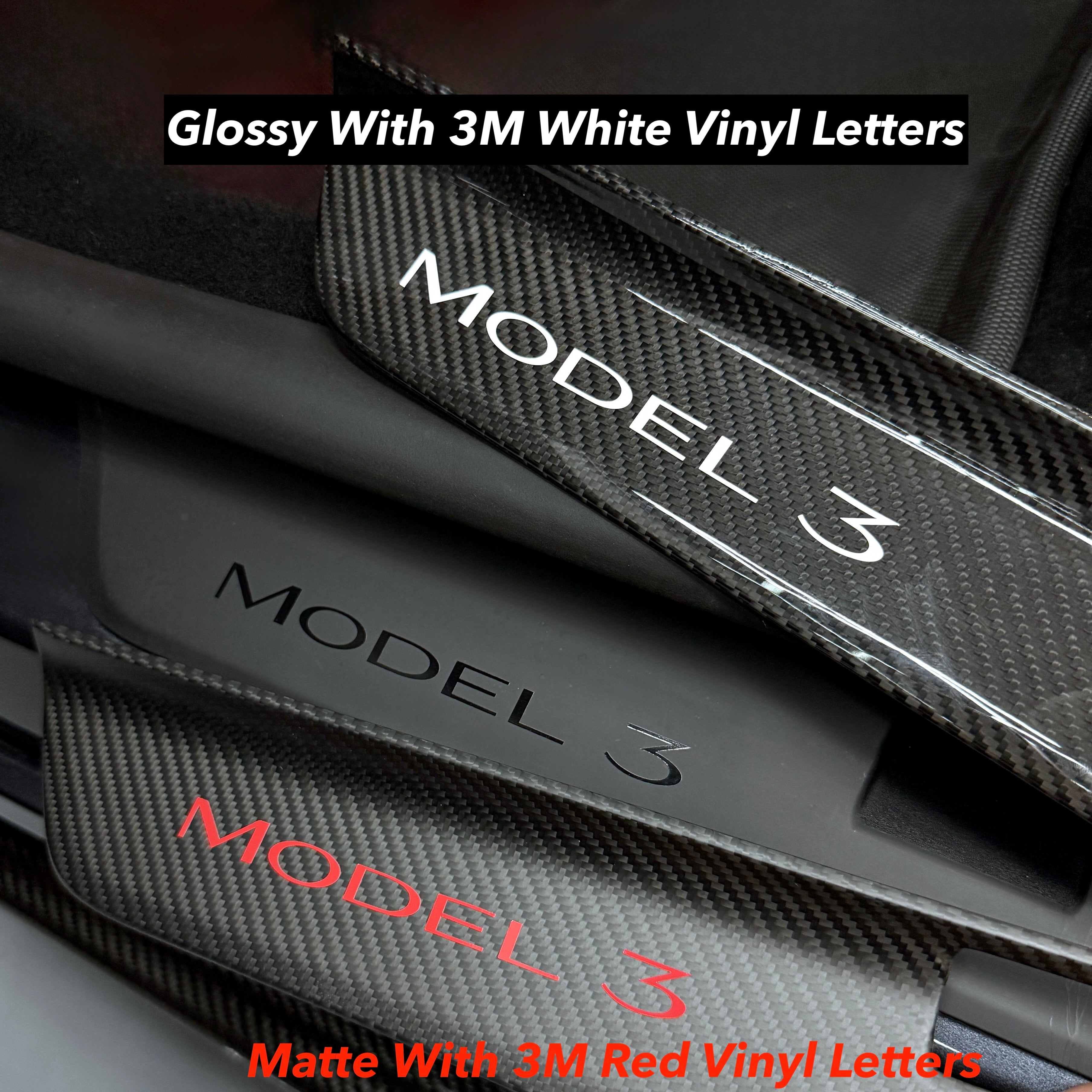 2024+ | Model 3 Highland Refreshed Door Sill Overlays (4 Pieces) - Rea ...