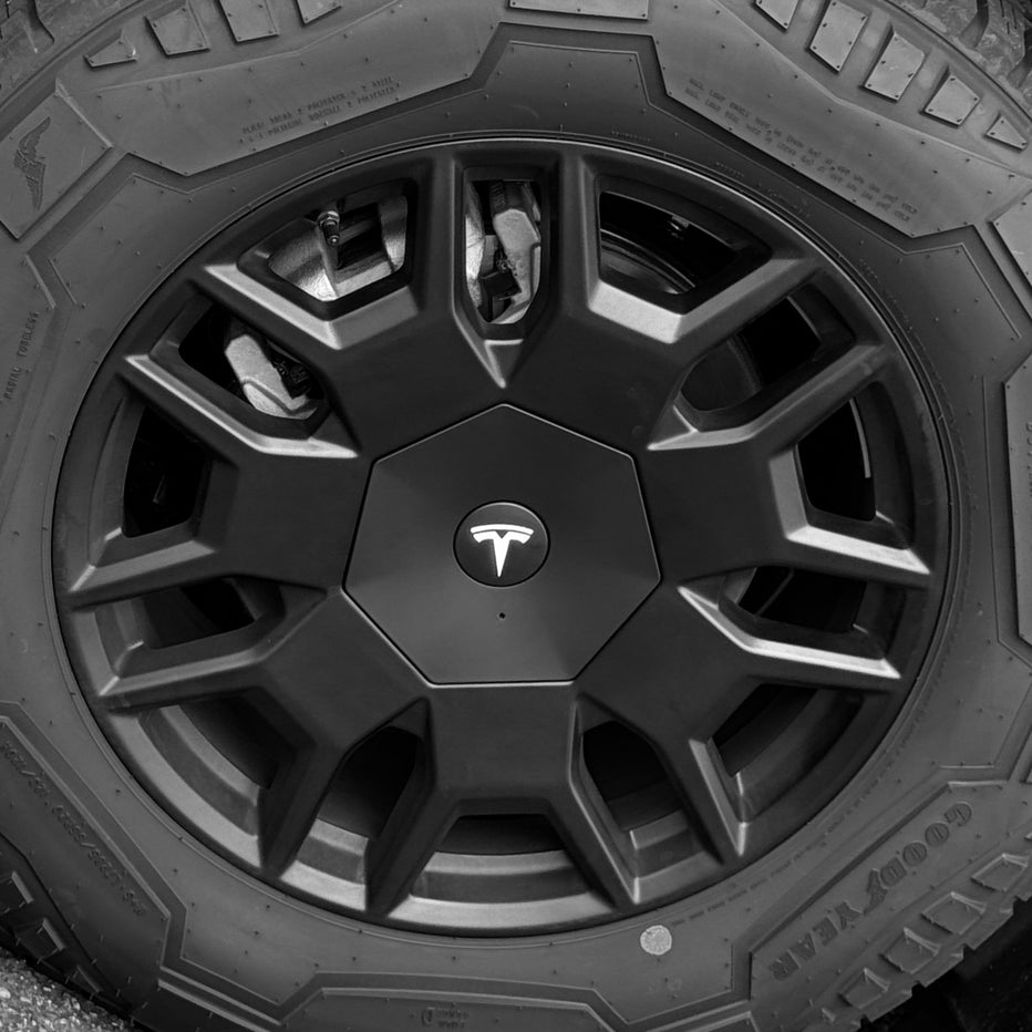 Cybertruck Heptagon Center Wheel Caps & Lug Nut Covers (Set of 4) - Ve ...