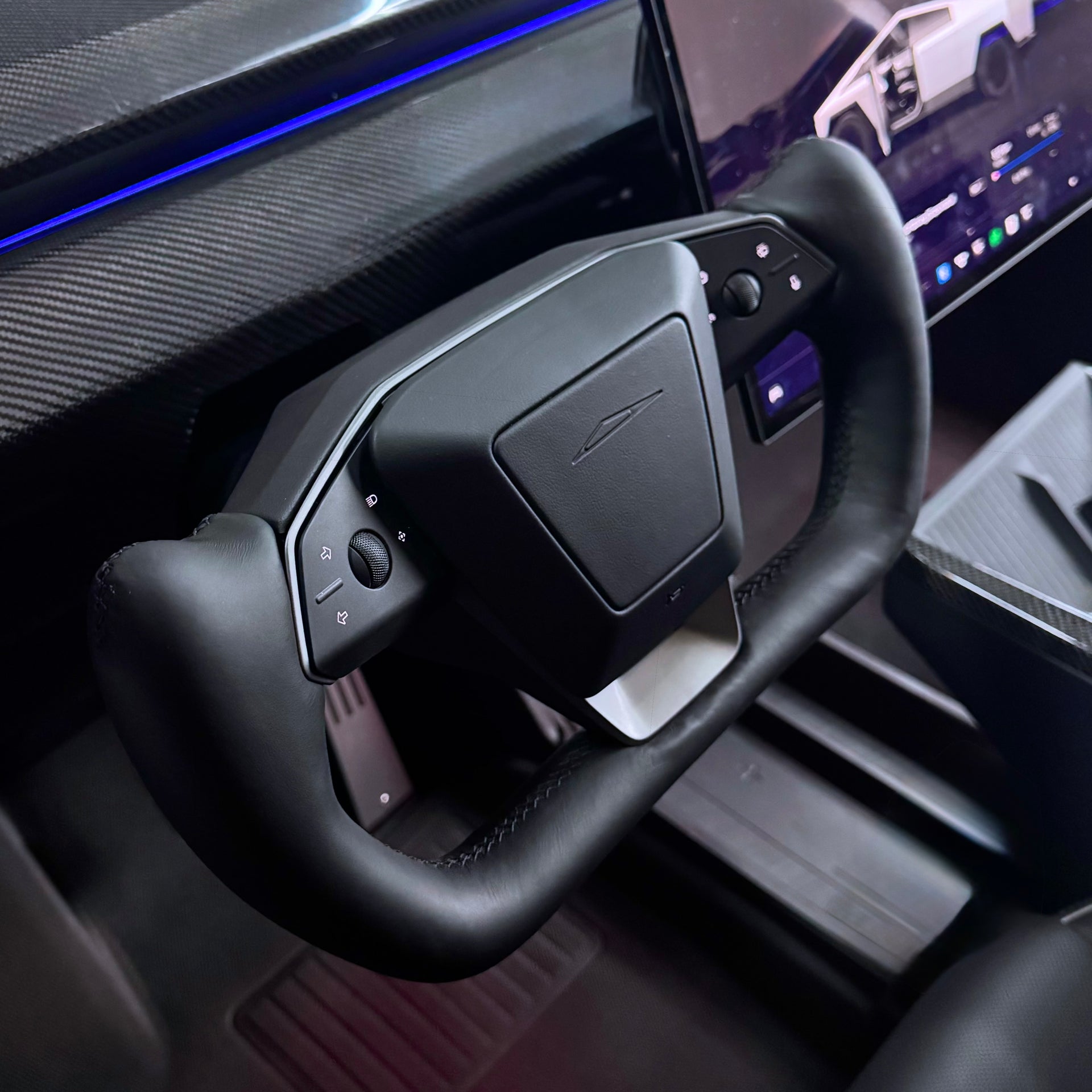 Cybertruck Heated Napa Leather Yoke Steering Wheel – OEM Core – RPM ...