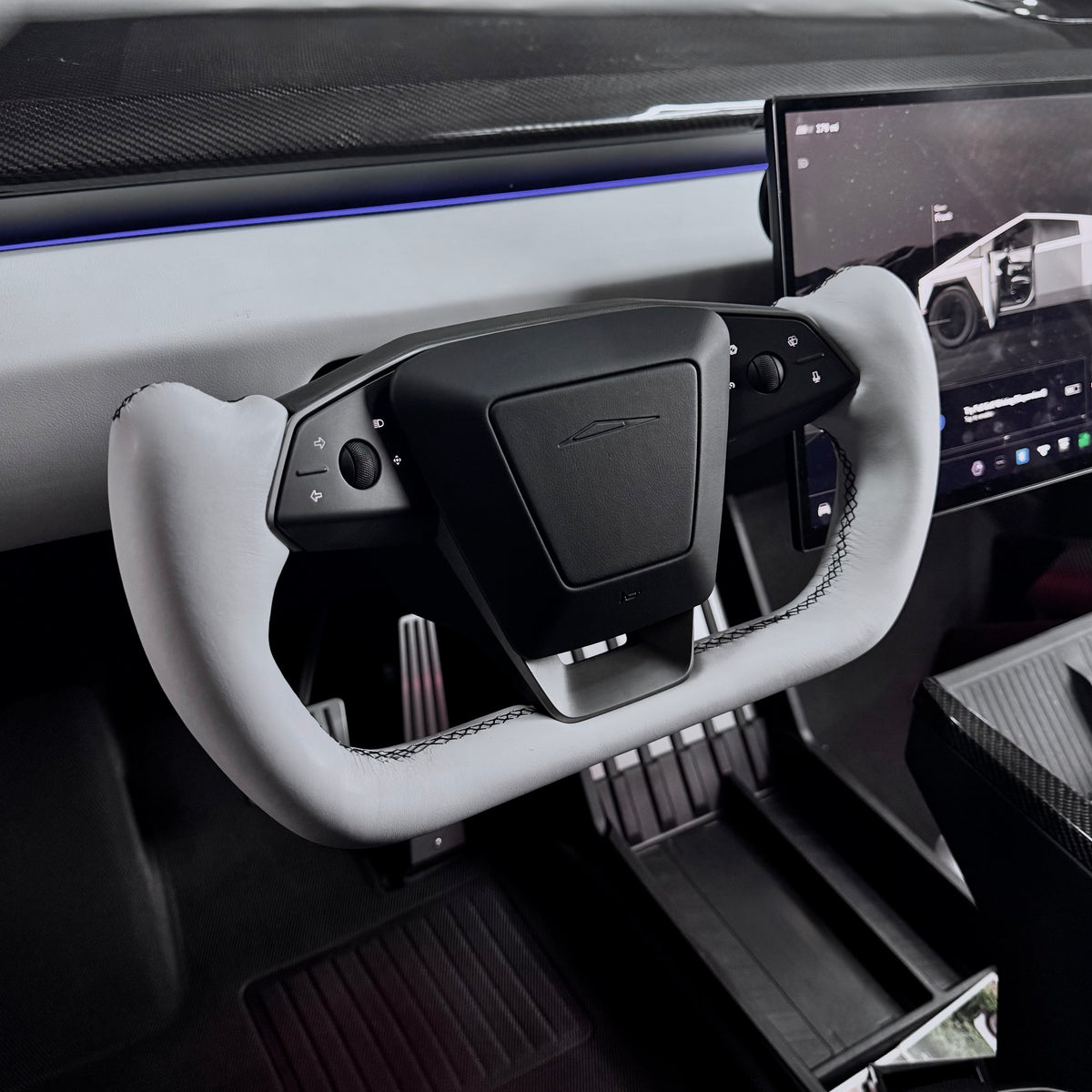 Cybertruck Heated Napa Leather Yoke Steering Wheel – OEM Core – RPM ...