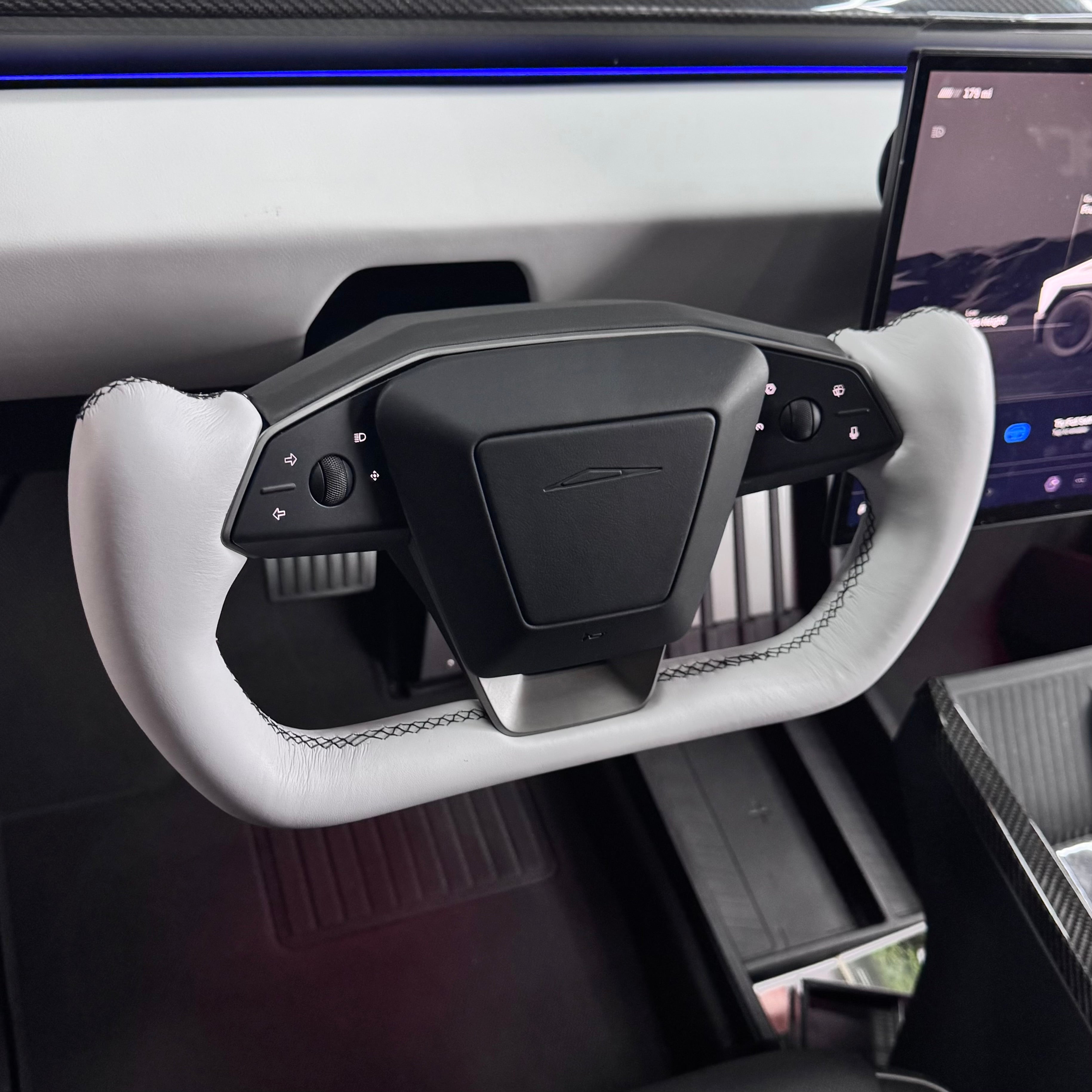 Cybertruck Heated Napa Leather Yoke Steering Wheel – OEM Core – RPM ...