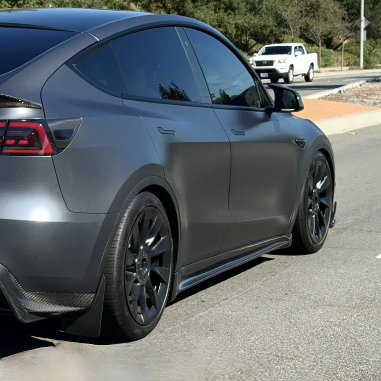 2020+ | Model Y Colossal Side Skirt Overlays - Real Dry Molded Carbon ...