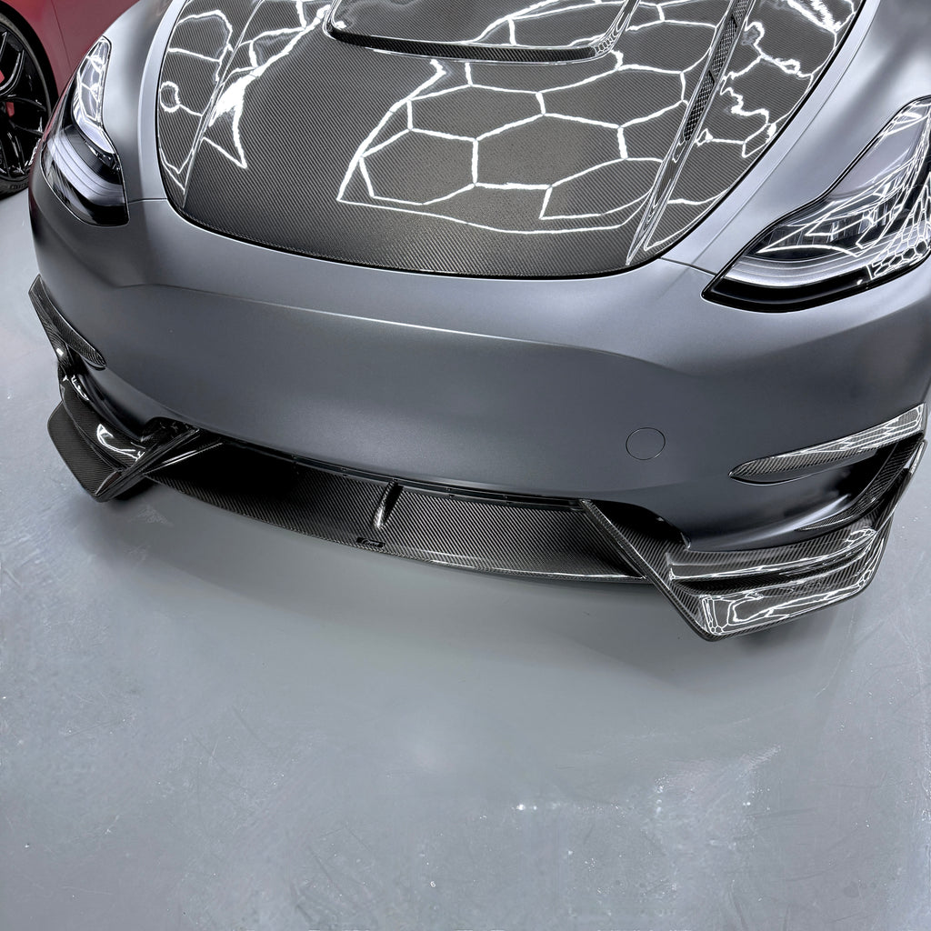 2020-2025 | Model Y Colossal Front Lip Overlay Spoiler - Real Dry Mold ...
