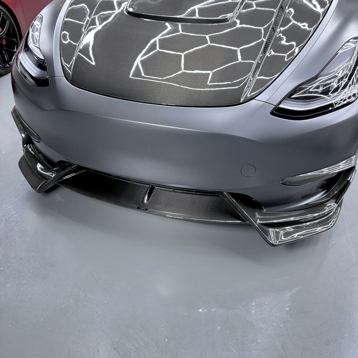 2020-2025 | Model Y Colossal Front Lip Overlay Spoiler - Real Dry Mold ...