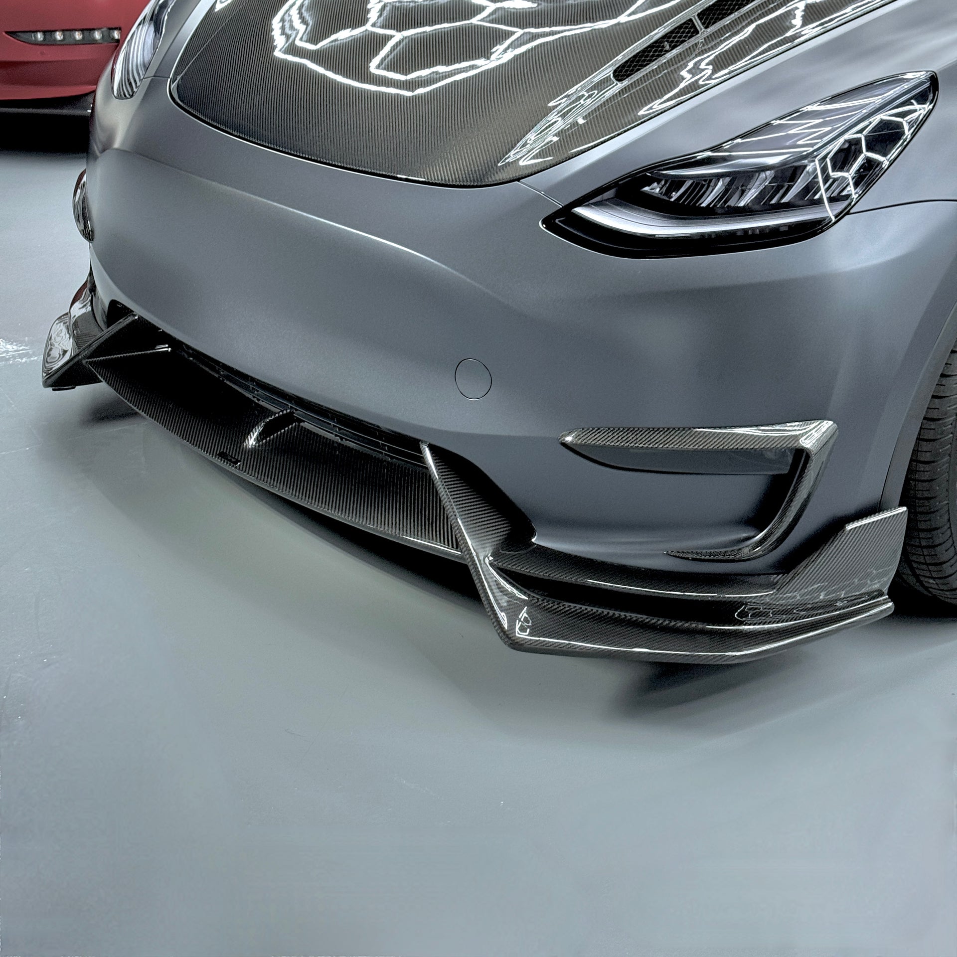 2020-2025 | Model Y Colossal Front Lip Overlay Spoiler - Real Dry Mold ...