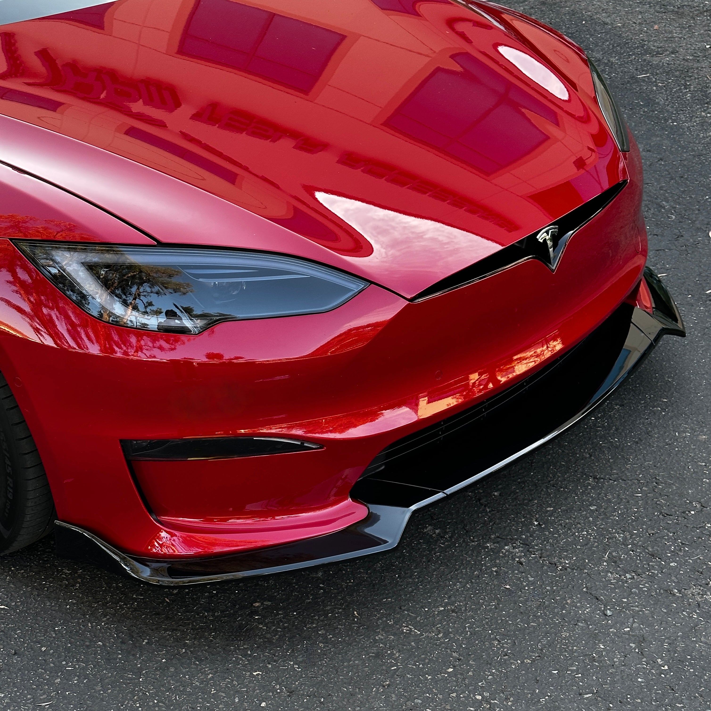 2021+ | Model S Front Lip Spoiler ABS Plastic (3 Pieces) - Variety ...