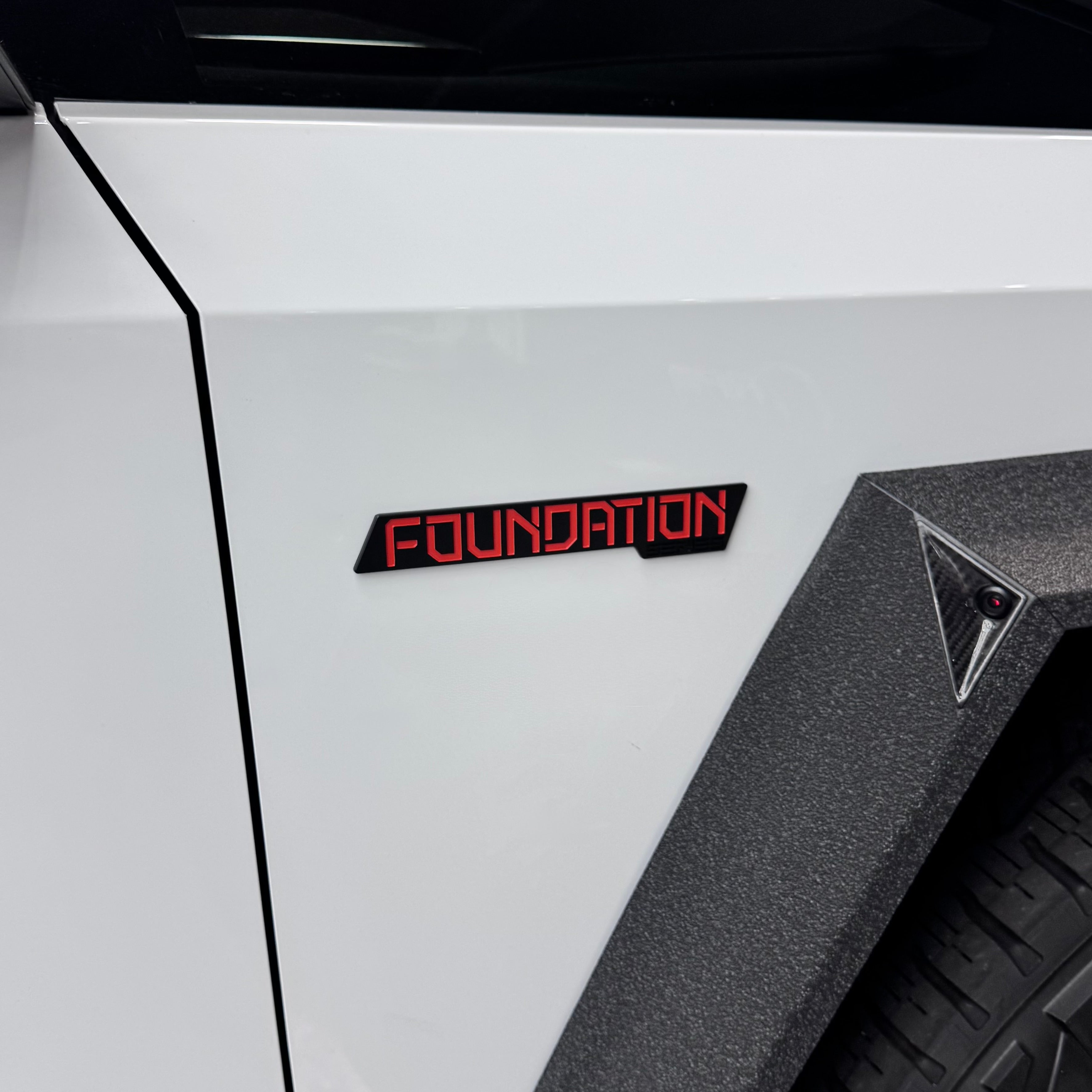 Cybertruck Foundation Emblems Raised Plastic Overlay - Red Letters ...