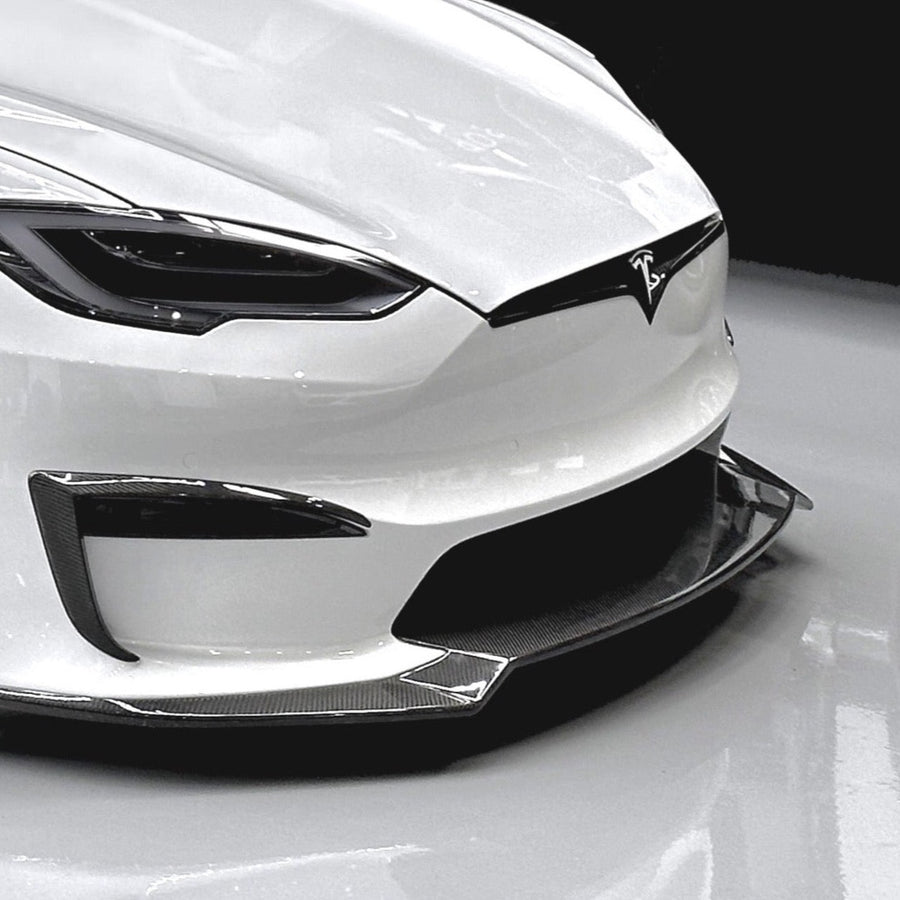 2021+ | Model S Viento Front Lip Spoiler - Real Molded Carbon Fiber ...