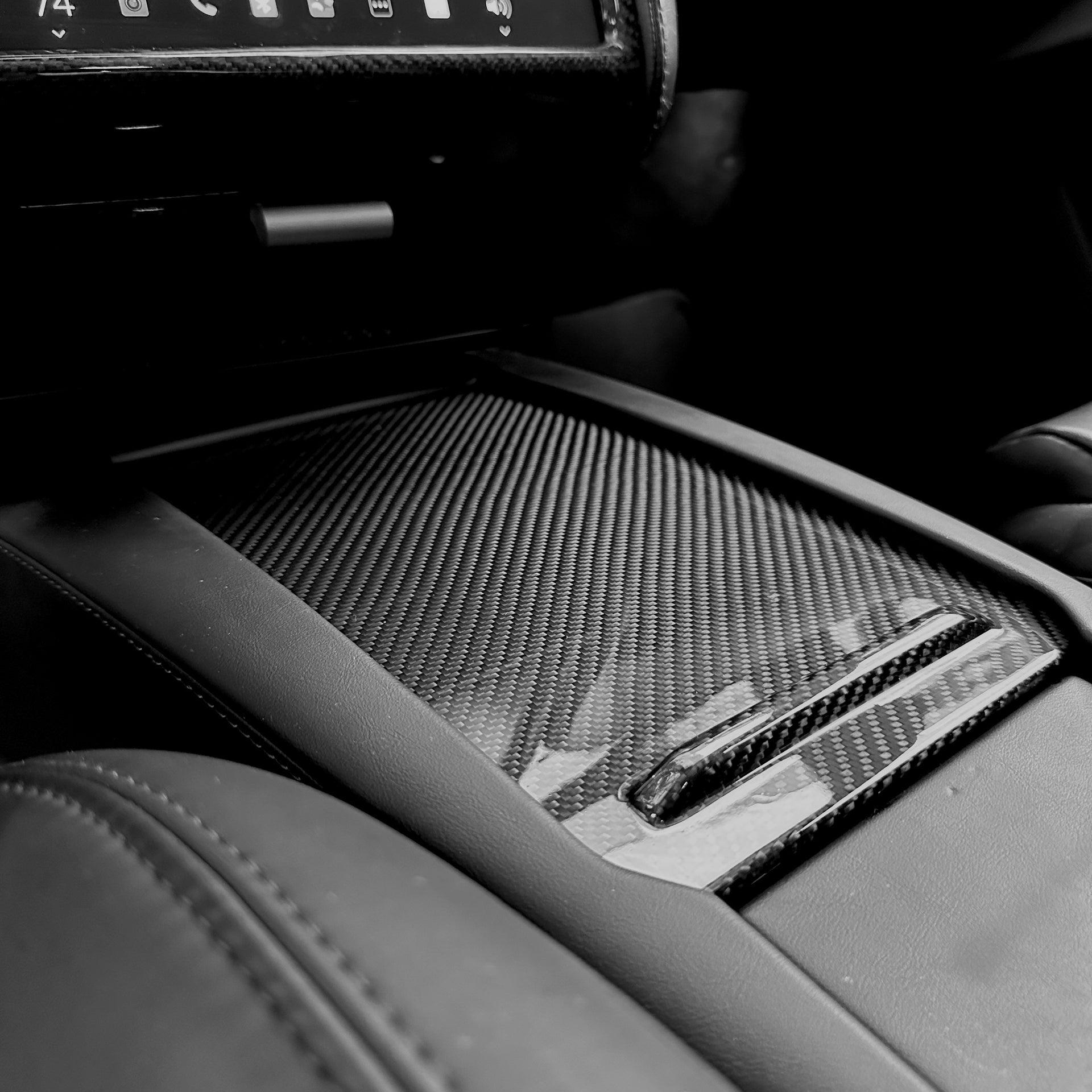 2012-2020 | Model S & X Center Console Sliding Drawer Overlay - Real M ...