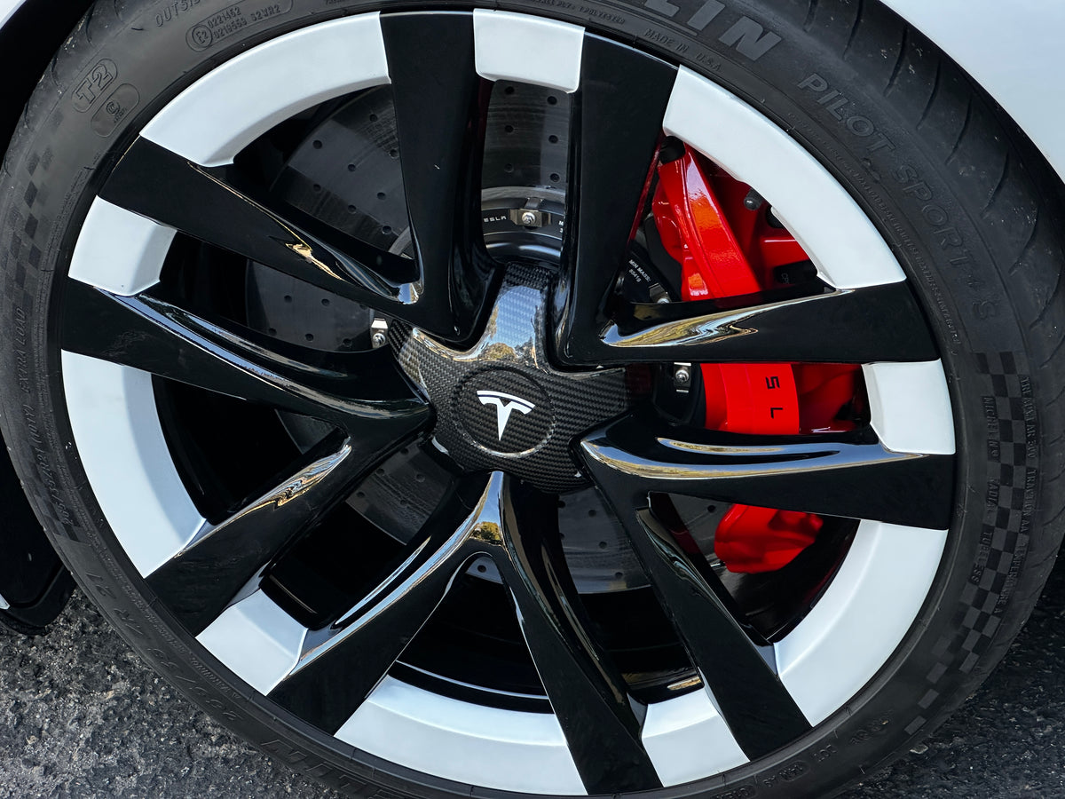 2021 - 2025 | Model S - 21" Arachnid Center Wheel Hubs - Real Molded C ...