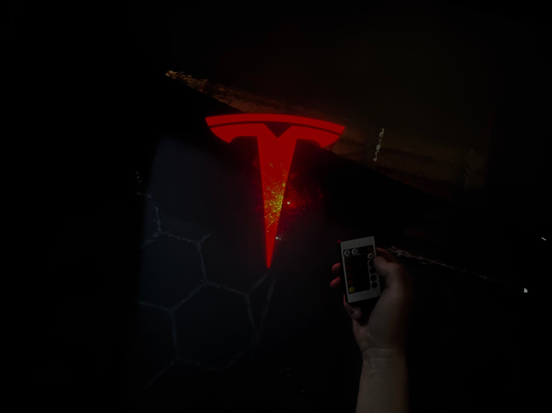 TESLA T Logo RGB Color Changing Puddle Lights with Glass Projector Lam ...