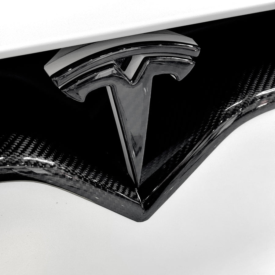 Model X Front T Logo Overlay - Real Dry Molded Carbon Fiber – RPM TESLA ...