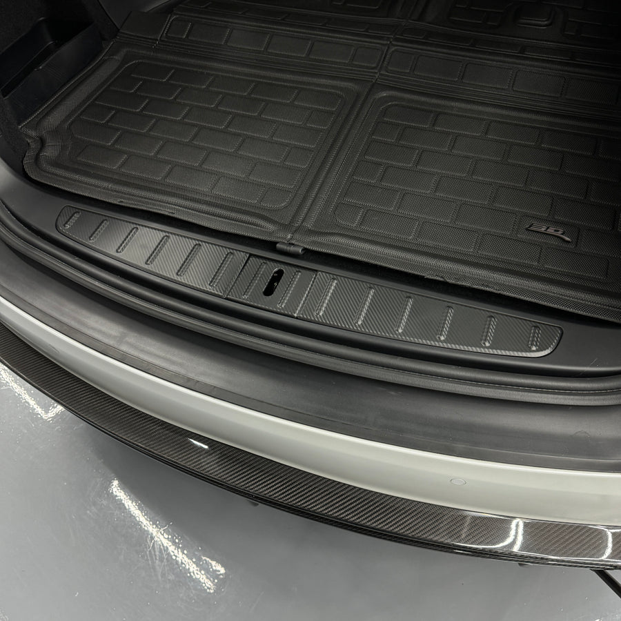 Model X Trunk Sill Plate Covers - ABS Plastic with Carbon Fiber Patter ...
