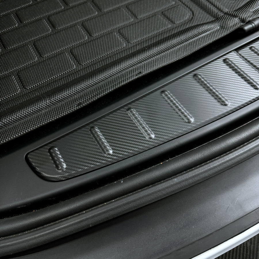 Model X Trunk Sill Plate Covers - ABS Plastic with Carbon Fiber Patter ...
