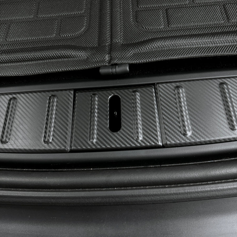 Model X Trunk Sill Plate Covers - ABS Plastic with Carbon Fiber Patter ...