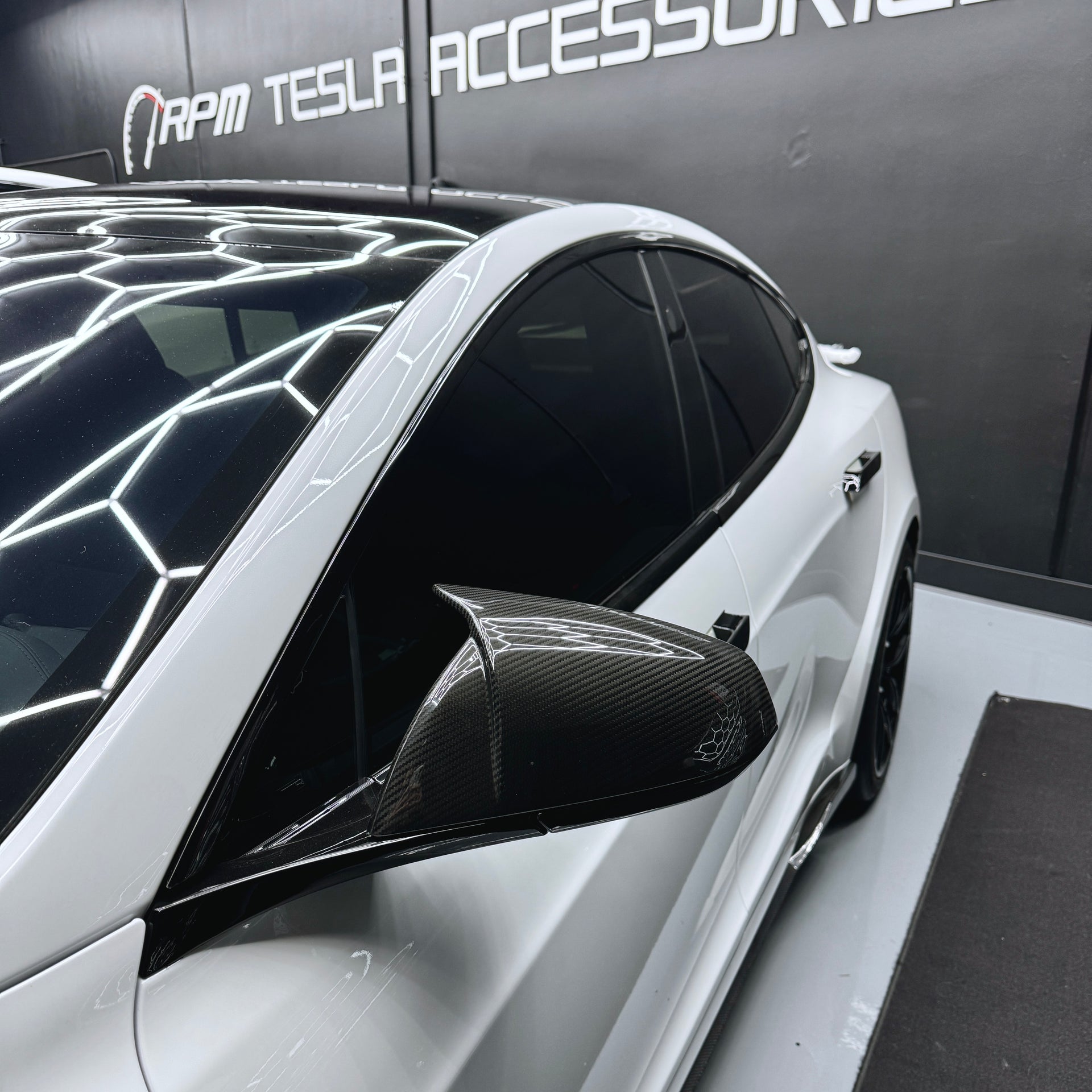 2021+ Model S GT Style Carbon Fiber Side Mirror Cap Overlays – RPM ...