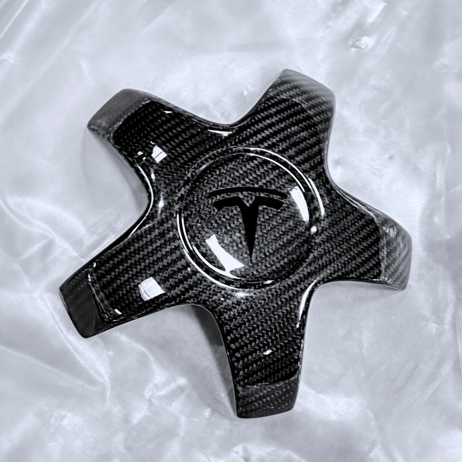 2021 - 2025 | Model S - 21" Arachnid Center Wheel Hubs - Real Molded C ...