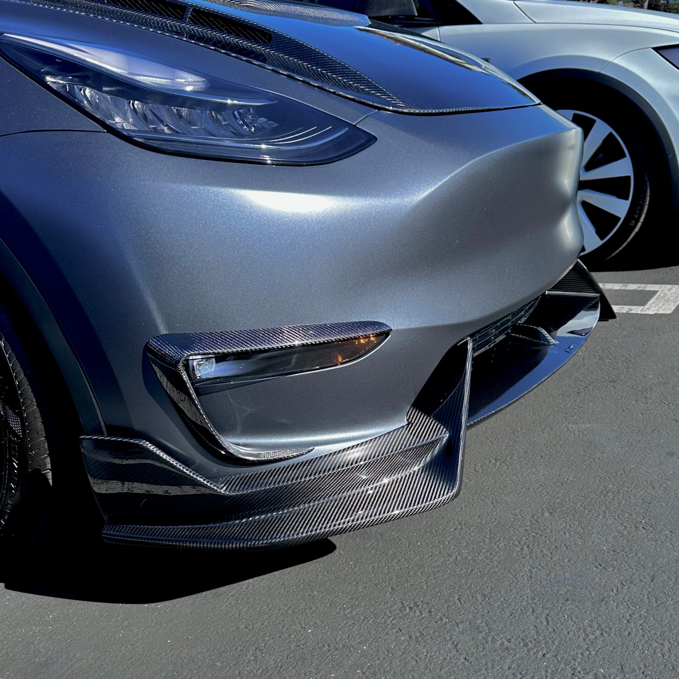 2020-2025 | Model Y Colossal Front Lip Overlay Spoiler - Real Dry Mold ...