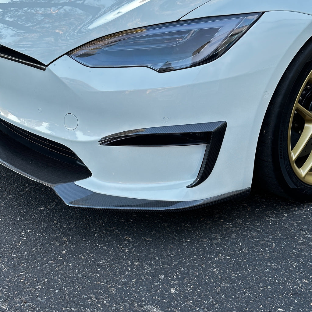 2021+ | Model S Viento Front Lip Spoiler - Real Molded Carbon Fiber ...