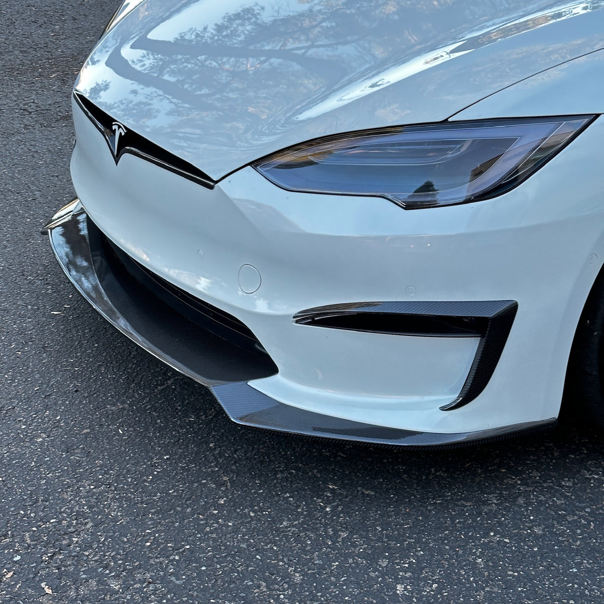 2021+ | Model S Viento Front Lip Spoiler - Real Molded Carbon Fiber ...
