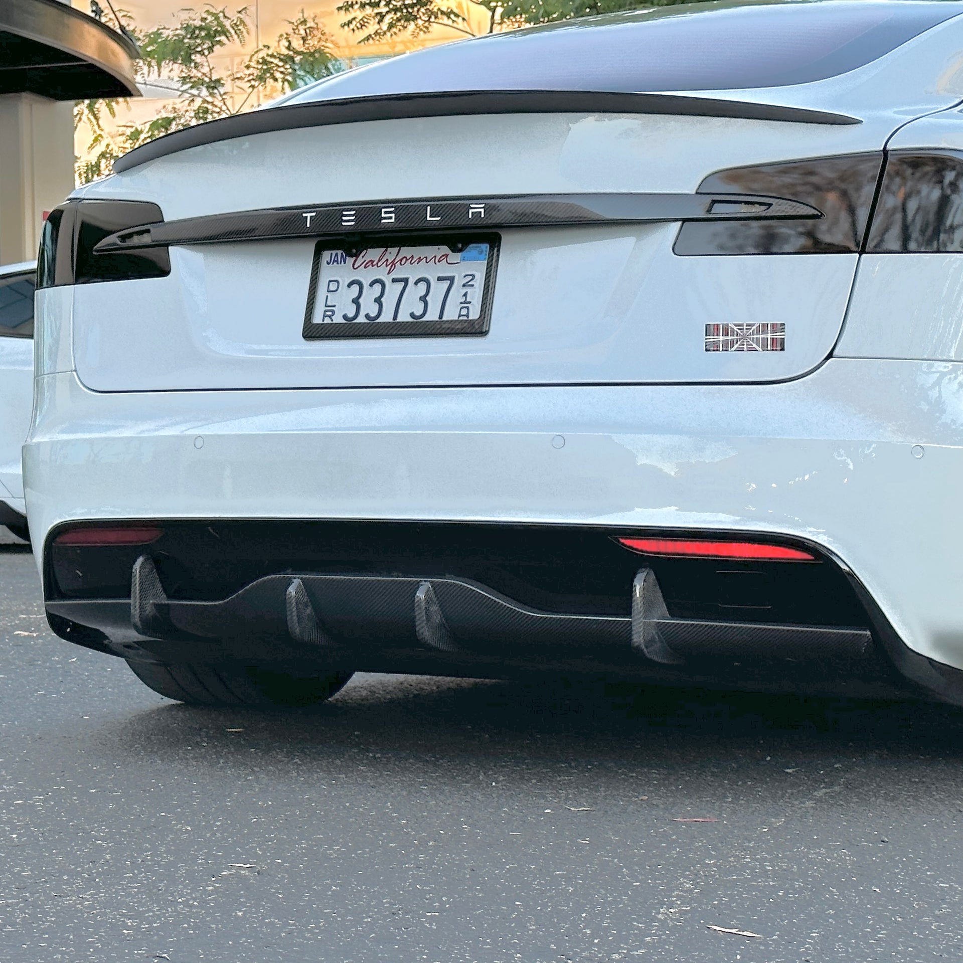 2021+ | Model S Viento Diffuser Overlay - Real Molded Carbon Fiber ...