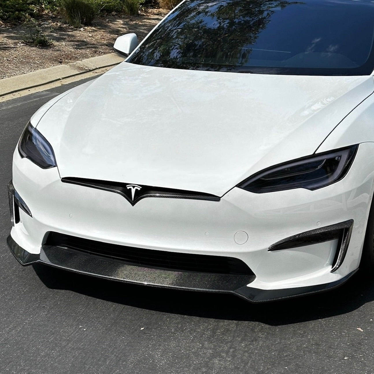 2021+ | Model S Viento Front Lip Spoiler - Real Molded Carbon Fiber ...