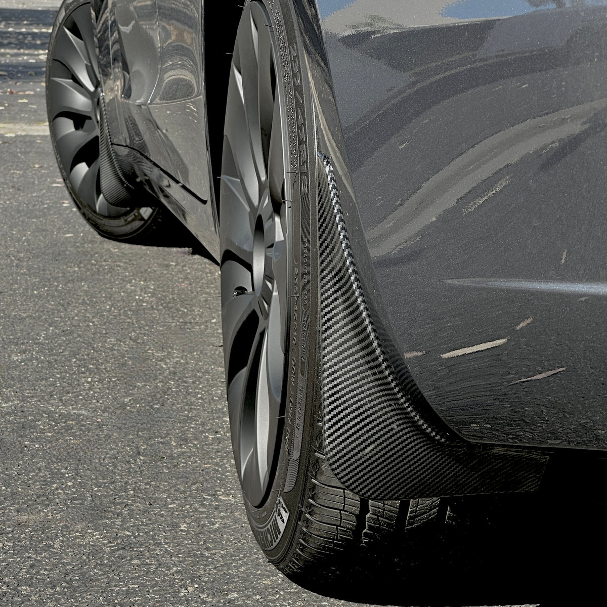 Model 3 Mud Flaps Screwless - Glossy Carbon Fiber Look - (Set of 4 ...