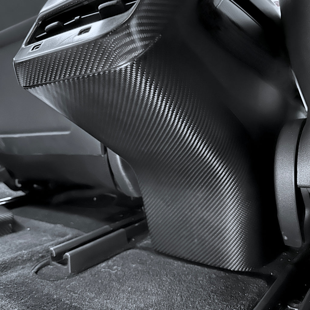 Model 3 & Y Backseat Center Console Base Overlay - Real Molded Carbon ...