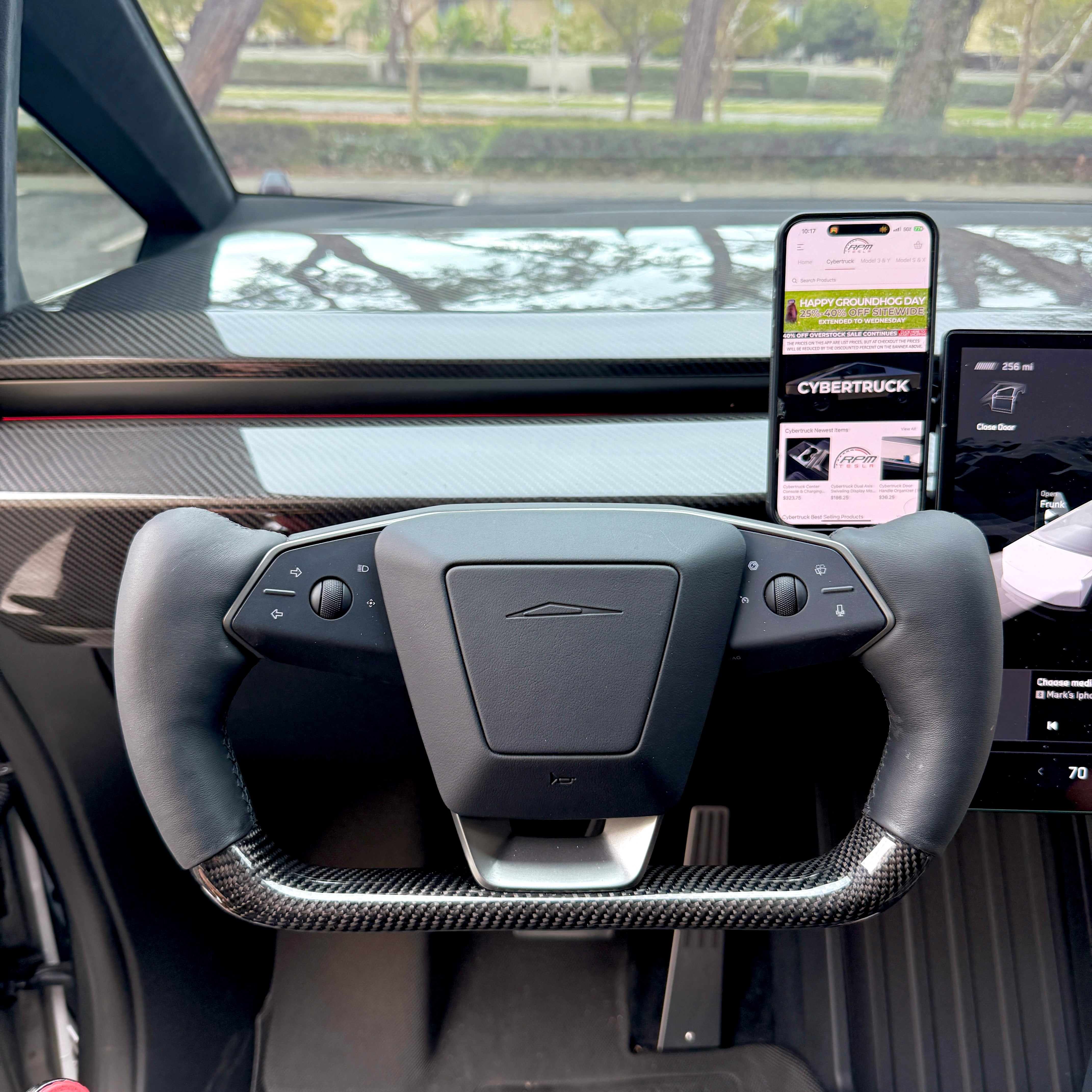 Cybertruck Heated Yoke Steering Wheel – OEM Carbon & Leather – RPM ...