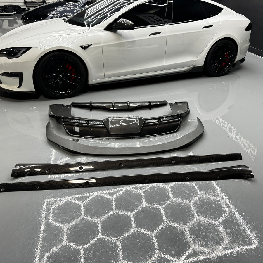 2022+ | Model S Viento Full Body Kit - Real Molded Carbon Fiber (4 Pie ...