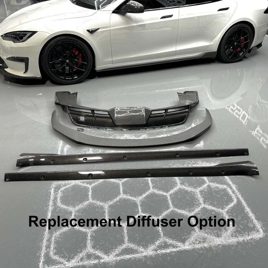2022+ | Model S Viento Full Body Kit - Real Molded Carbon Fiber (4 Pie ...