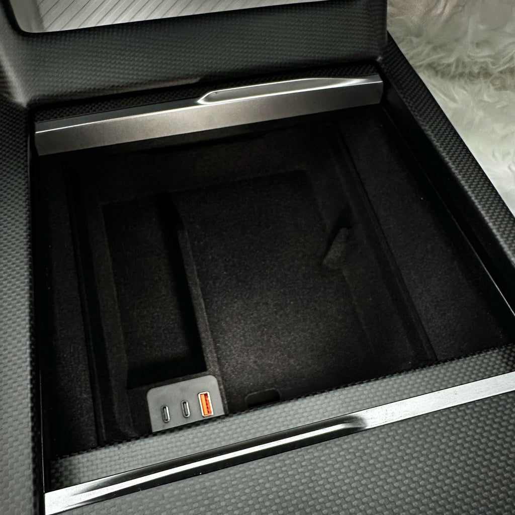 2025+ Model Y Juniper Center Console Tray w/ USB-C Charging – RPM TESLA ...